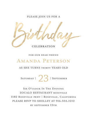 Birthday Script Celebration - Birthday Party Invitations