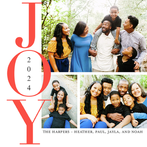 Modern Joy Collage - Holiday Photo Cards